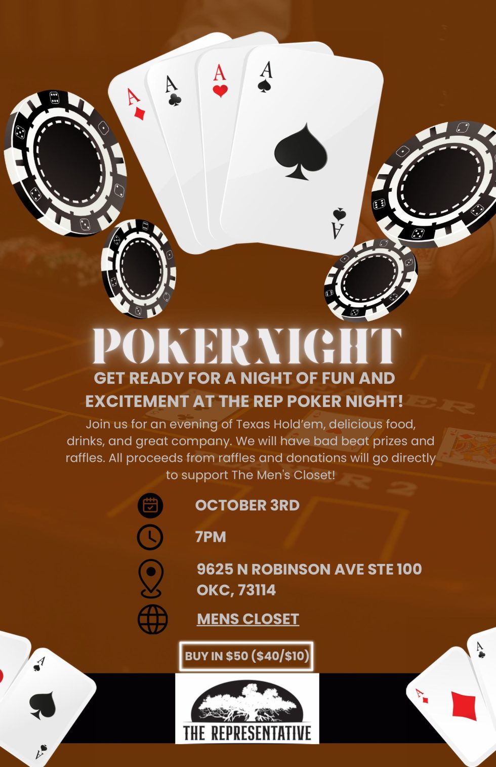 The Rep Poker Night – October 3rd @ 7:00 p.m. | The Representative